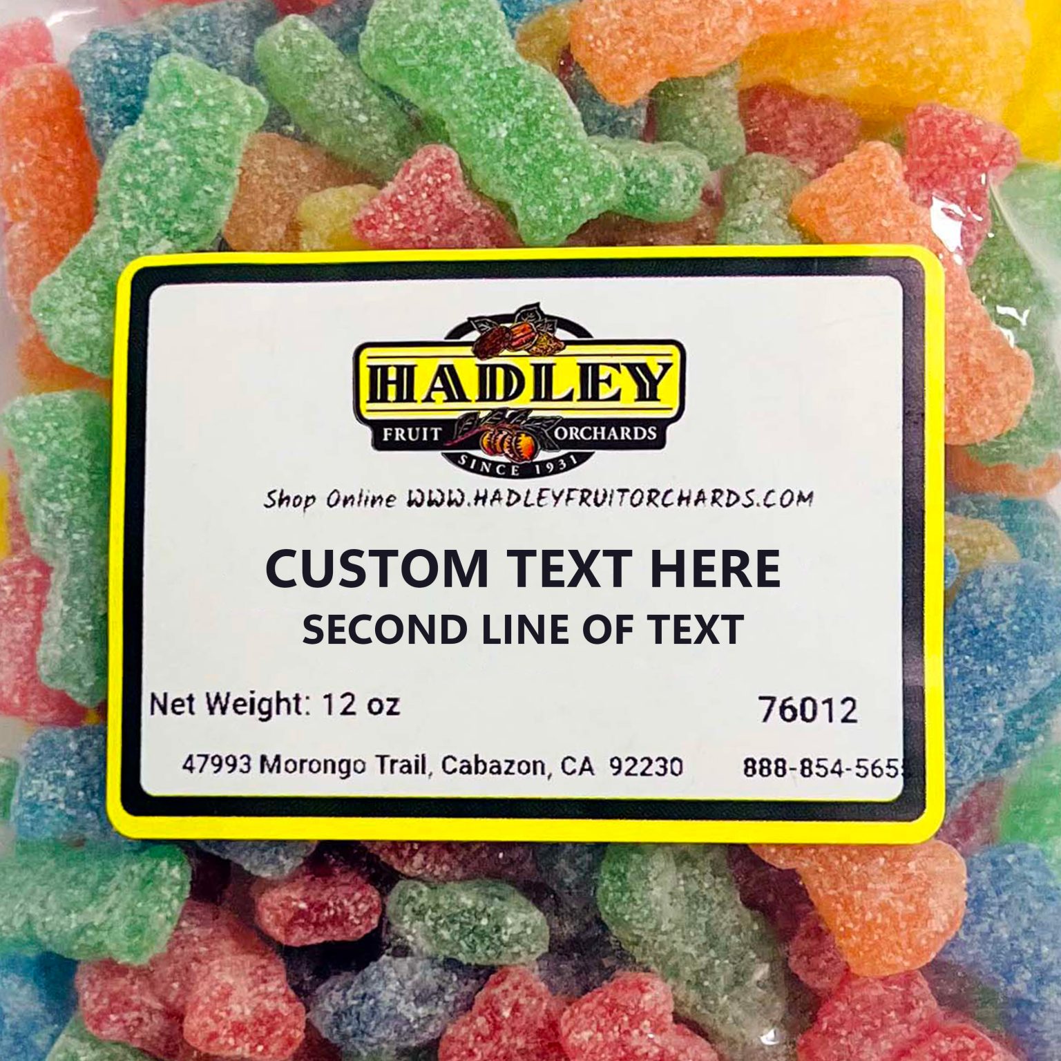 CUSTOM TEXT on our LABEL for FREE! – Hadley Fruit Orchards